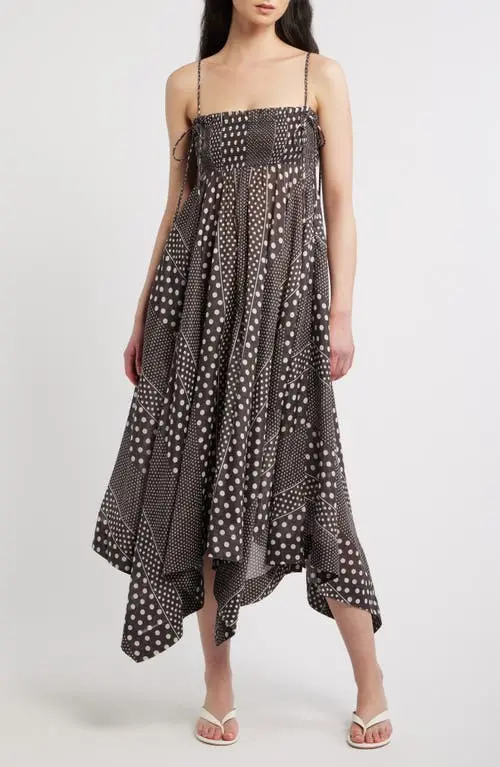 DAMSON MADDER Nani Handkerchief Hem Sundress - Dark Brown