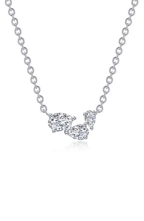 Lafonn Three-stone Simulated Diamond Necklace - Silver