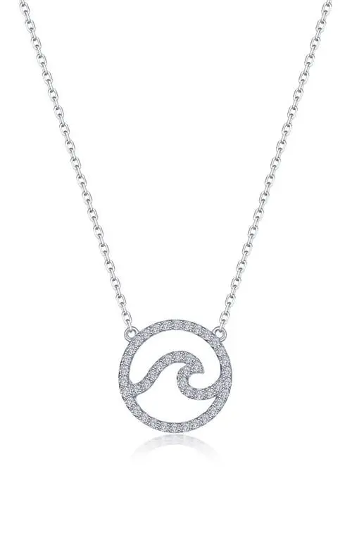Lafonn Ocean Wave Simulated Diamond Pendant Necklace - Silver