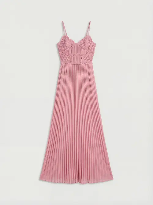 OASIS Chiffon Ruffle Strap Maxi Dress - Rose
