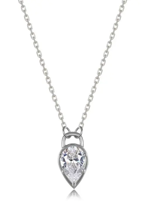 Lafonn Pear Lock Pendant Necklace - Silver