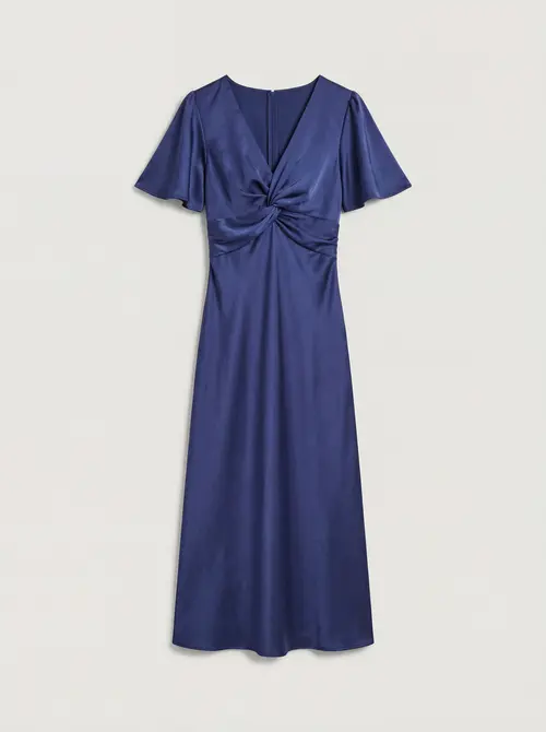 OASIS Angel Sleeve Midi Dress - Navy