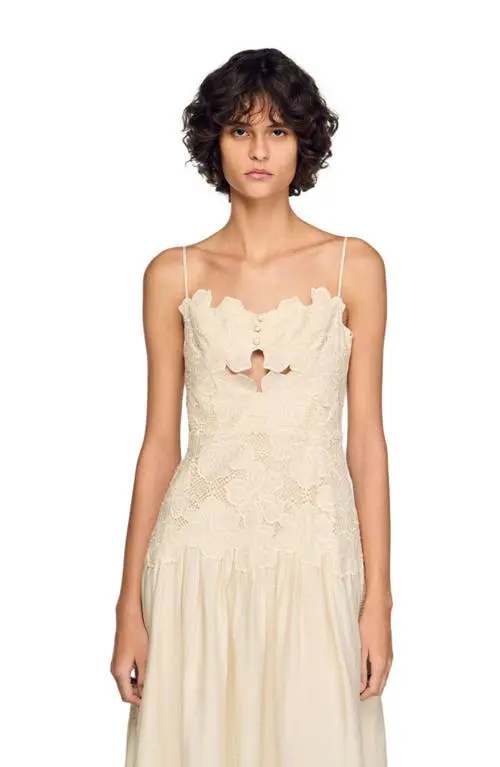 Sandro Guipure Lace Maxi Dress