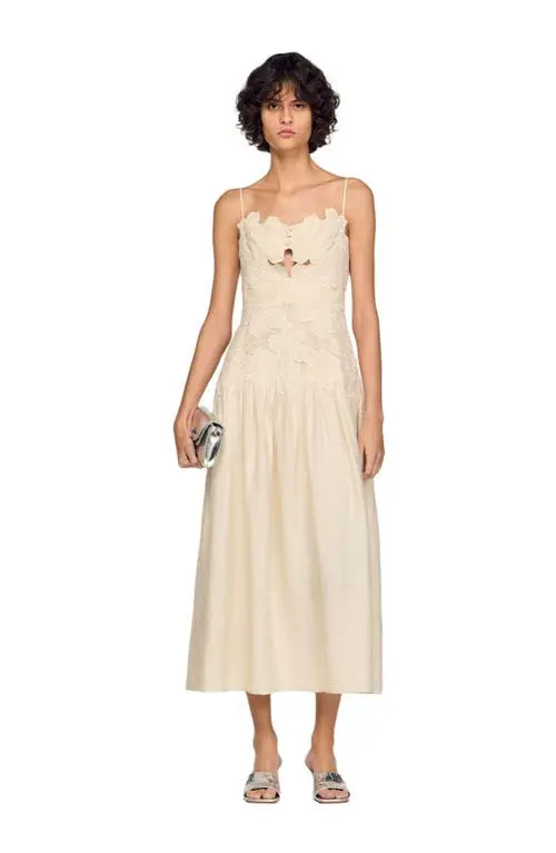 Sandro Guipure Lace Maxi Dress