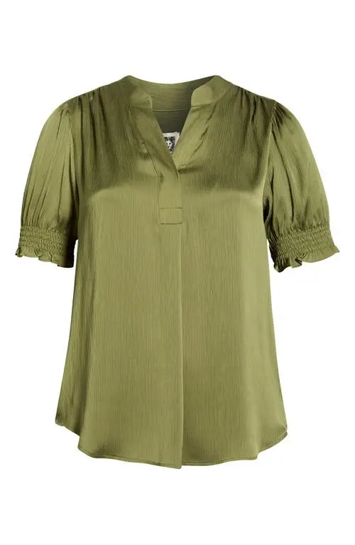 Anne Klein Crinkled Satin Top - Bay Leaf