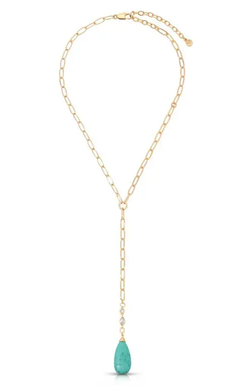 Ettika Teardrop Y-necklace - Turquoise