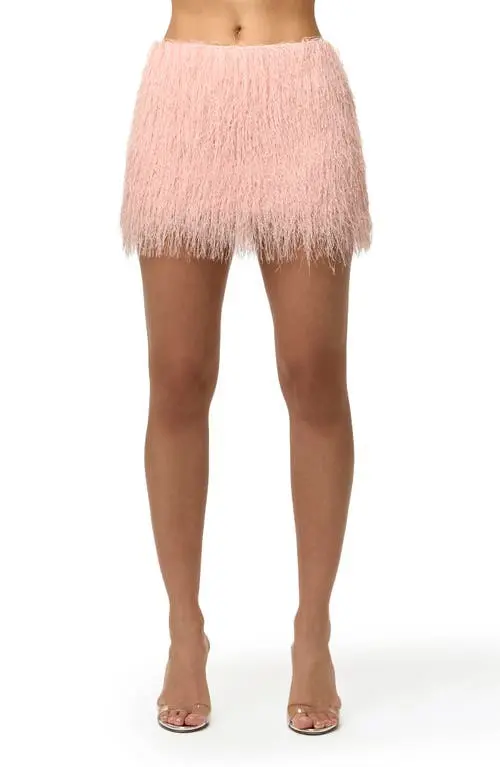 Naked Wardrobe Fringe Miniskirt - Peach