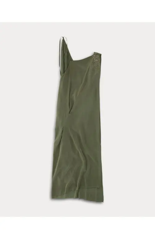 FORTELA Silk Crepe Dress With Golden Bead Embroidery