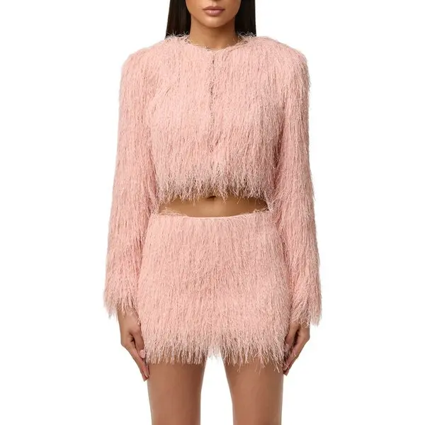 Naked Wardrobe Fringe Crop Jacket