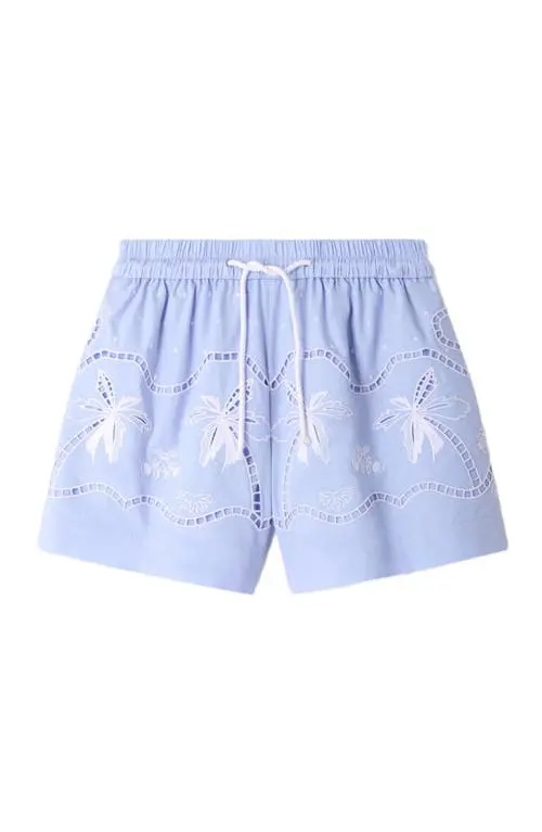 Sandro Embroidered Cotton Shorts