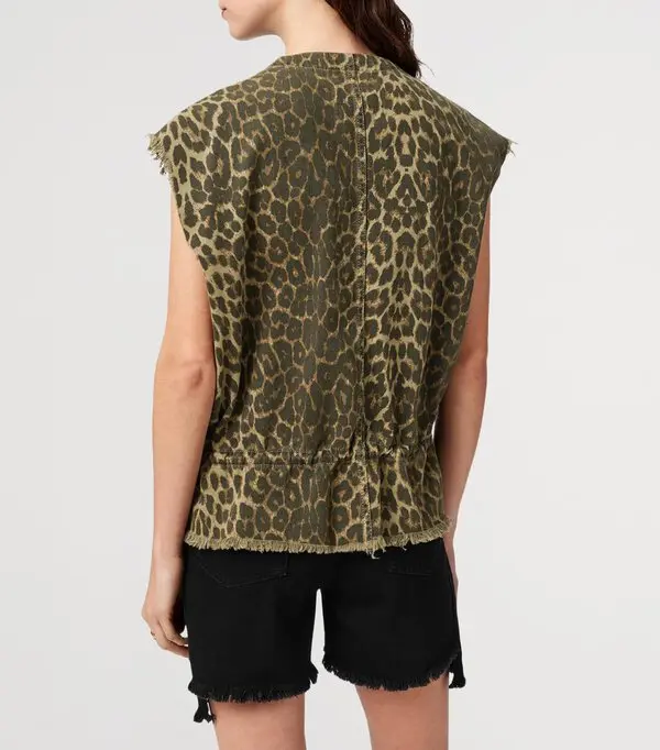 ALLSAINTS Mixed Print Denim Waistcoat