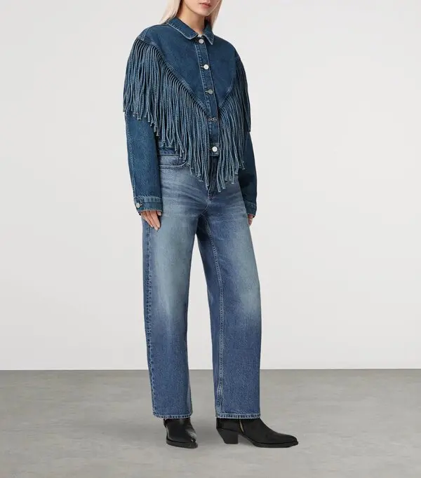 ALLSAINTS Marlene Fringed Denim Jacket
