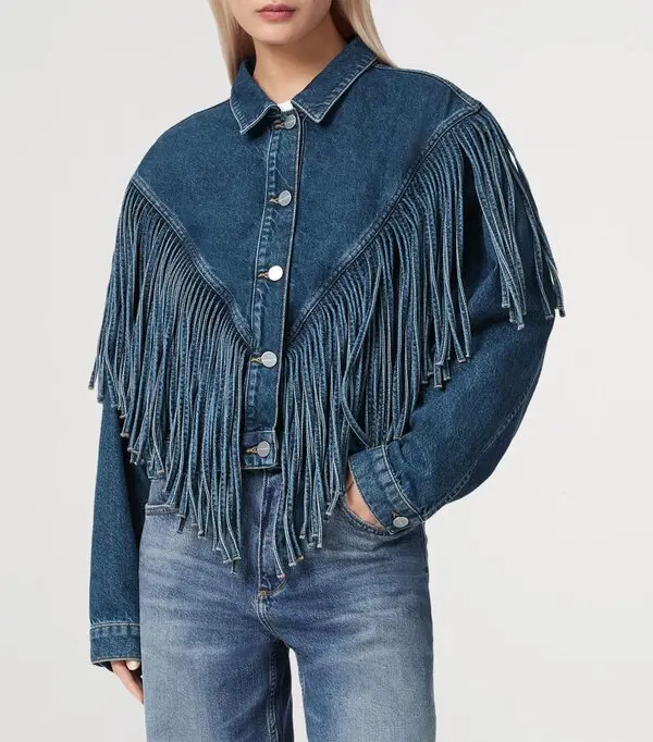 ALLSAINTS Marlene Fringed Denim Jacket