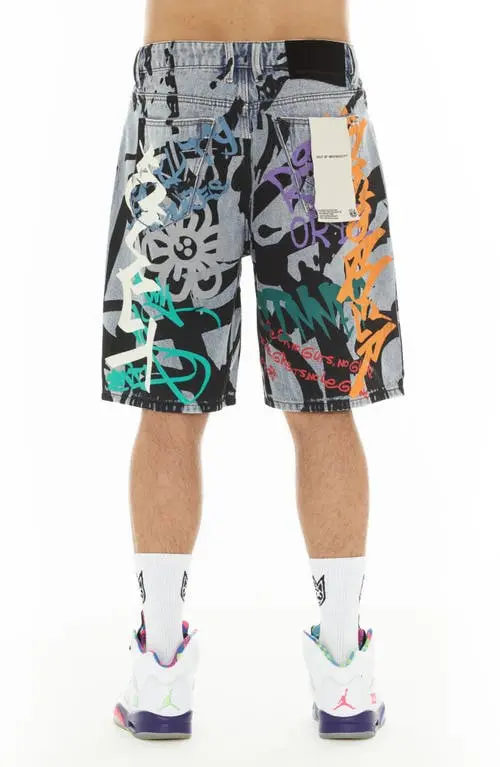 CULT OF INDIVIDUALITY Distressed Denim Shorts