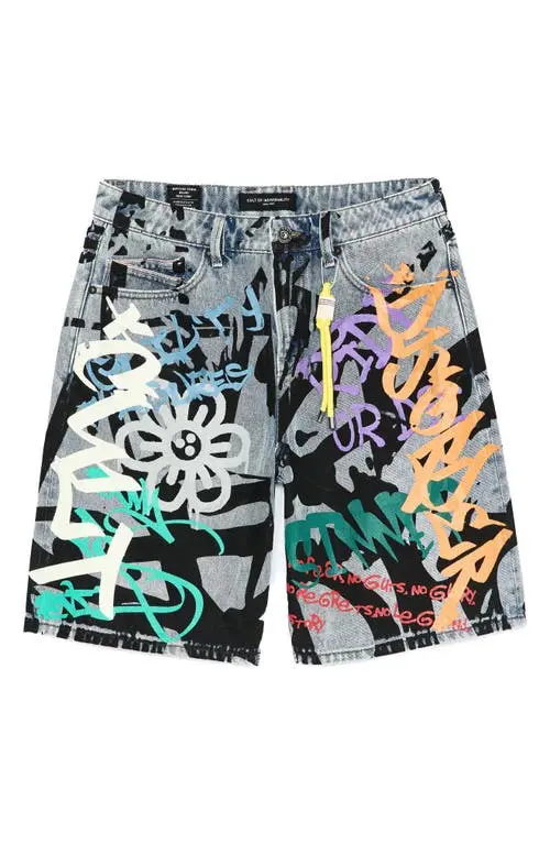 CULT OF INDIVIDUALITY Distressed Denim Shorts