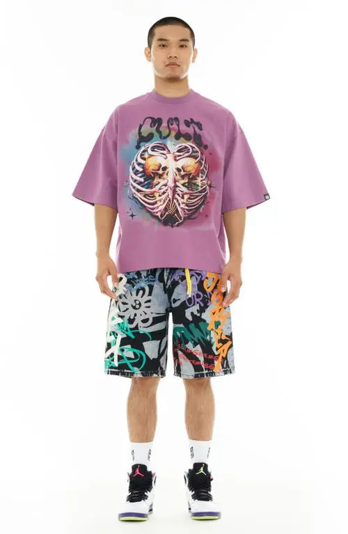 CULT OF INDIVIDUALITY Distressed Denim Shorts