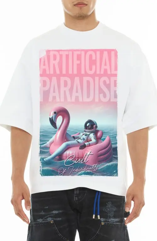 CULT OF INDIVIDUALITY Crewneck Graphic T-shirt - White