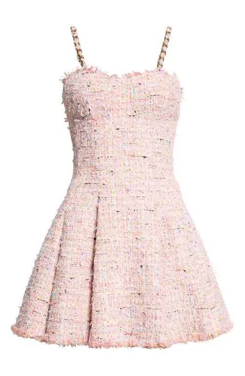 Balmain Flared Tweed Minidress
