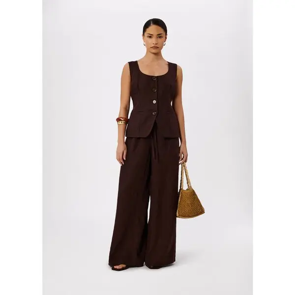 Whistles Wide Leg Linen Trouser