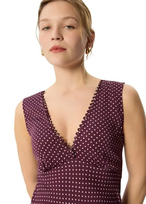 Whistles Mini Spot Sleeveless V-neck Dress