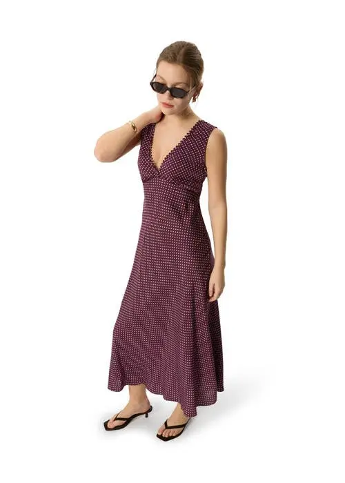 Whistles Mini Spot Sleeveless V-neck Dress - Purple/multi