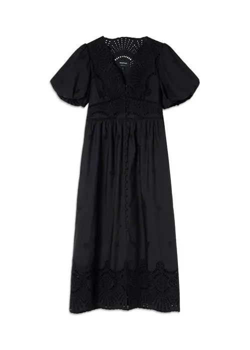 Whistles Cotton Broderie Midi Dress