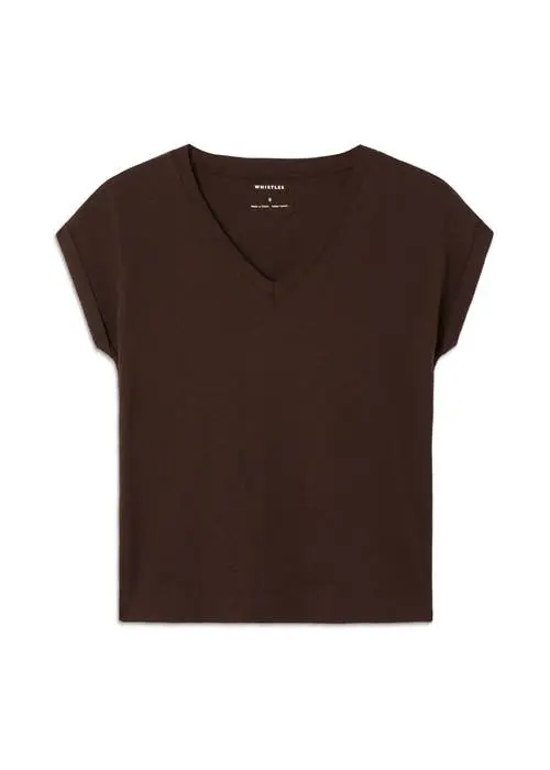 Whistles Willa V-neck Cap Sleeve Top