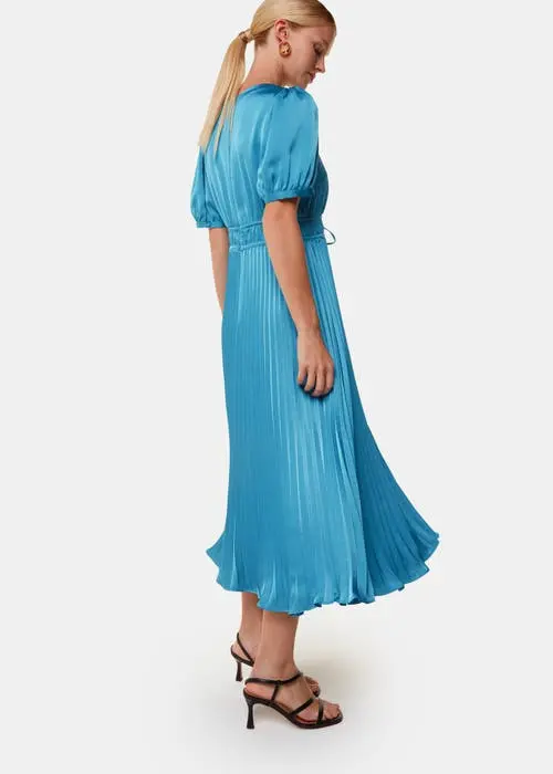 Whistles Delilah Satin Pleat Maxi Dress