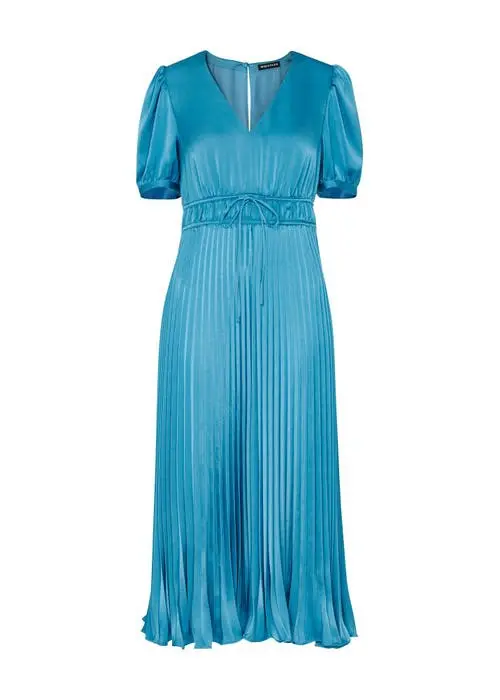 Whistles Delilah Satin Pleat Maxi Dress