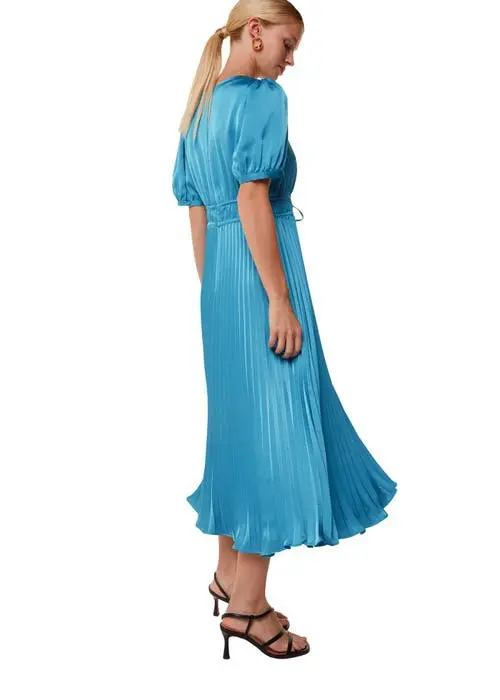 Whistles Delilah Satin Pleat Maxi Dress