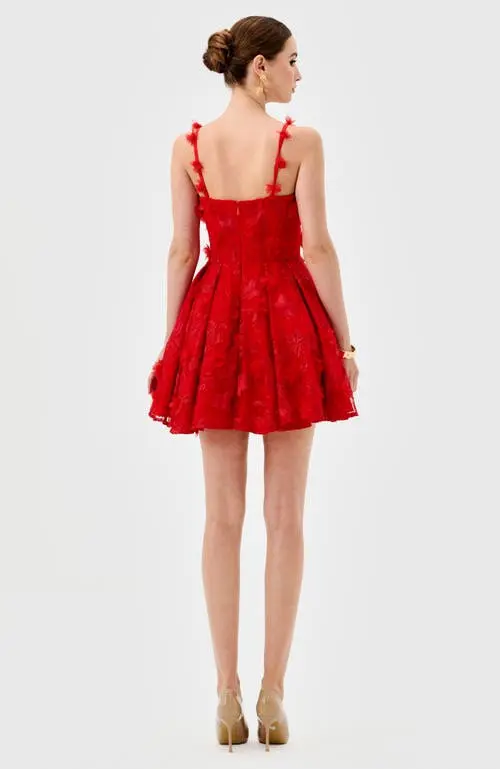 BARIANO Penni 3d Floral Mini Dress With Sweetheart Neckline