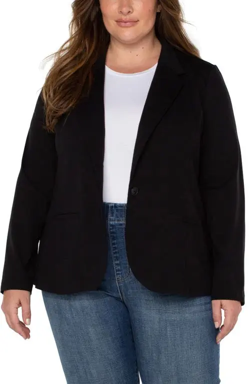 LIVERPOOL Fitted One-button Blazer - Black