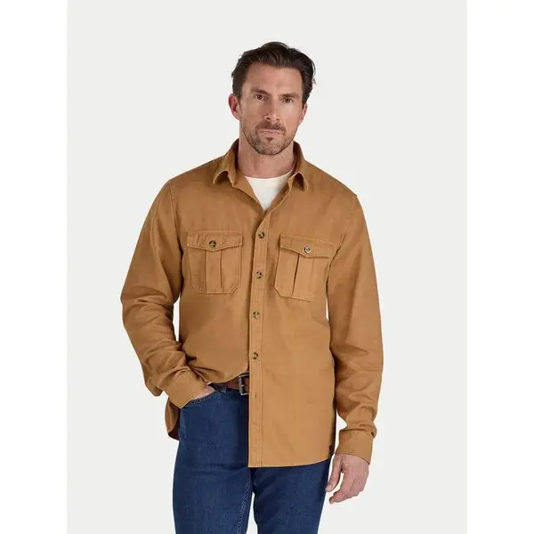 RAGING BULL Garment Dyed Canvas Shacket - Tan