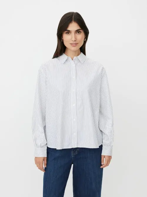 MASAI COPENHAGEN Striped Button-front Shirt - Jet Stream