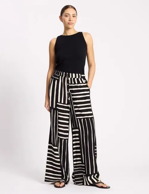 ALBARAY Patchwork Stripe Trouser