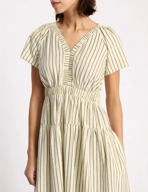 ALBARAY Stripe V-neck Maxi Dress