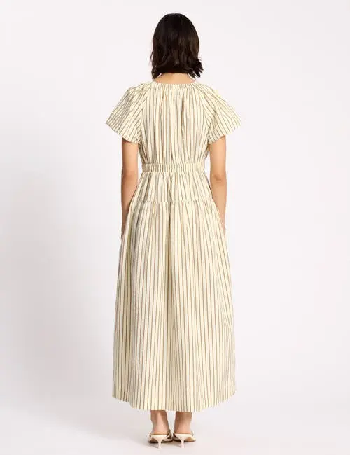 ALBARAY Stripe V-neck Maxi Dress