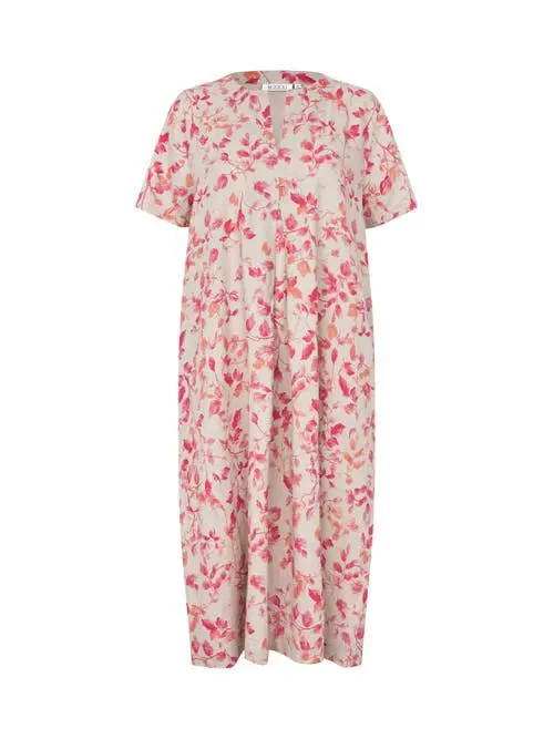 MASAI COPENHAGEN Floral Print V-neck Midi Dress