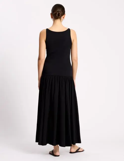 ALBARAY Ribbed Bodice Sleeveless Maxi Dress