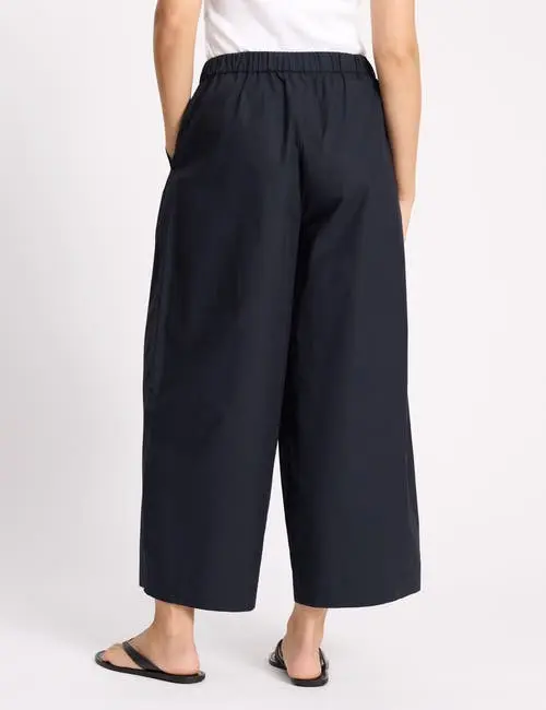 ALBARAY Drawstring Waist Barrel Leg Trouser