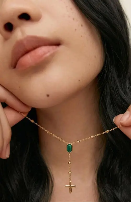 YOJ Rose Malachite Stone Necklace