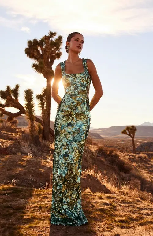 HELSI Iris Floral Sequin Gown
