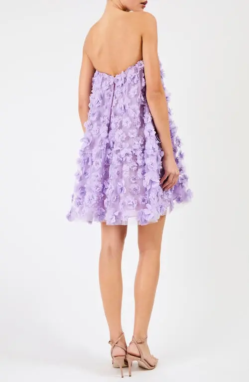 HELSI Helsis Bianca Floral Appliqué Strapless Mini Dress