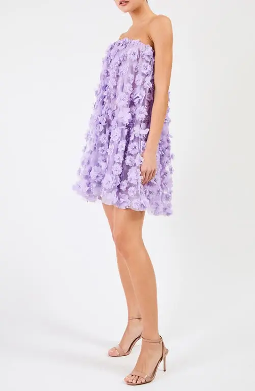 HELSI Helsis Bianca Floral Appliqué Strapless Mini Dress