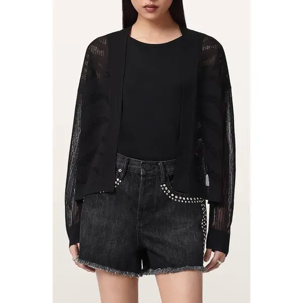 ALLSAINTS Misha Crop Cardigan - Black