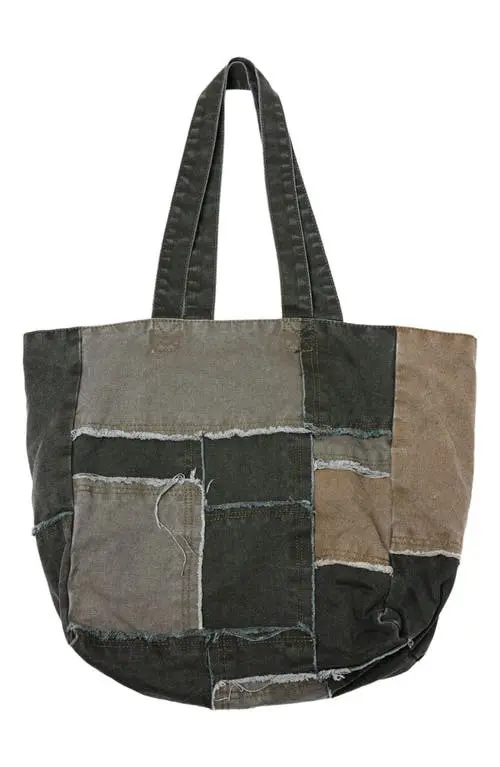 Mnml Reconstructed Canvas Tote Bag - Olive