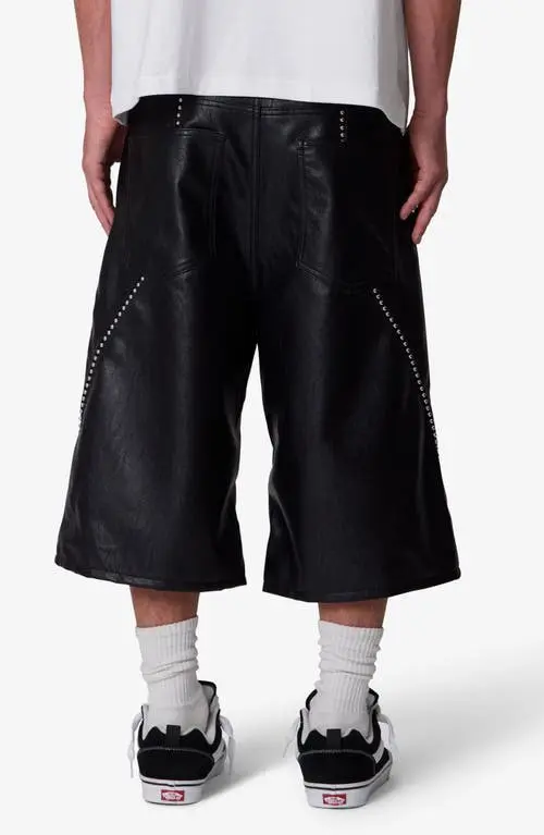 Mnml Ultra Baggy Studded Faux Leather Shorts