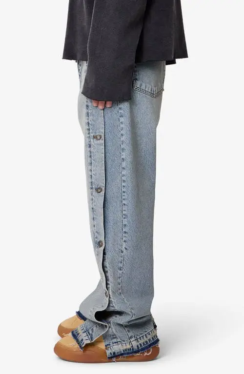 Mnml Offset Button Baggy Jeans