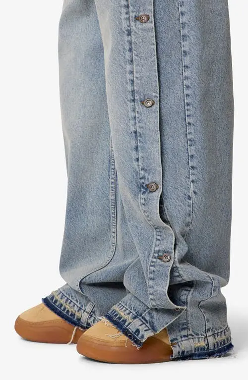 Mnml Offset Button Baggy Jeans