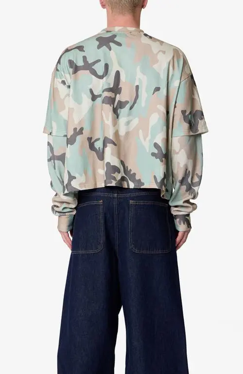 Mnml Layered Print Thermal Cotton T-shirt